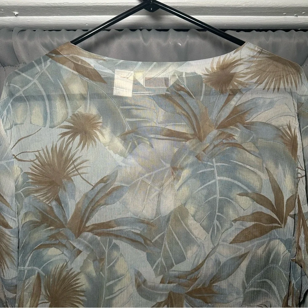 Tommy Bahama | Tops | Tommy Bahama Blue And Brown Leaf Print Silk Sheer ...